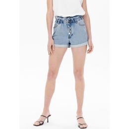 Jeansshorts Only "ONLCUBA LIFE PAPERBAG", Damen, Gr. S (36), N-Gr, blau (light blau denim), Denim/Jeans, Obermaterial: 100% Baumwolle, Abriebeffekte, Jeans Jeansshorts