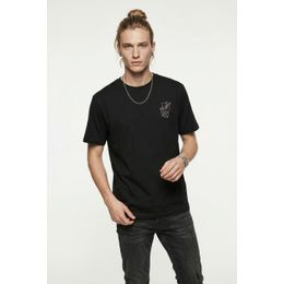 Only & Sons T-Shirt ONLY & SONS "ONSFRED LIFE RLX SS PRINT TEE NOOS", Herren, Gr. S, schwarz print:abstract, Jersey, Obermaterial: 100% Baumwolle, bedruckt, relaxed fit normal, Rundhals, Shirts T-Shirt, Baumwolle, relaxed fit