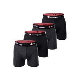 Boxershorts Champion "Boxershort 4er Pack", Herren, Gr. S, schwarz (schwarz, grau meliert), Obermaterial: 95% Baumwolle CO. 5% Elasthan EL., Unterhosen Boxershorts