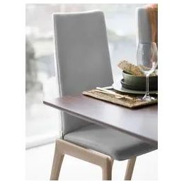 Polsterstuhl stressless "Laurel", grau (wild dove batick, walnuss), B:57cm H:105cm T:60cm, Leder BATICK: BATICK ist ein leicht korrigiertes, durchgef&auml;rbtes und genarbtes M&ouml;belleder, bei dem die meisten Unebenheiten und Spuren in der Regel entfernt wurden., St&uuml;hle, Polsterstuhl, High Back, Gr&ouml;&szlig;e M, mit abgerundeten Beinen in Walnuss