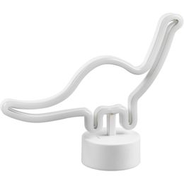 REALITY LEUCHTEN LED Tischleuchte "Bronto", wei&szlig;, 1, &Oslash; 8,5cm H: 20,5cm, 1 Stk., Leuchten, Tischlampe im Dinosaurier Design, mit USB Anschluss, Dino 20 x 27 cm, LED Tischleuchte