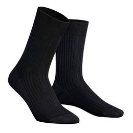 Socken Kunert "Socke Festive Rib", Herren, Gr. 39-40, schwarz (schwarz 0070), Obermaterial: 100% Baumwolle CO., Socken Socken