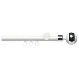 Gardinenstange Liedeco "Innenlaufgarnitur 20 mm Power Kugel mit Ring" Gr. 2, wei&szlig;, L:160cm &Oslash;:2mm, Aluminium, Gardinenstangen, Gardinenstange Komplett