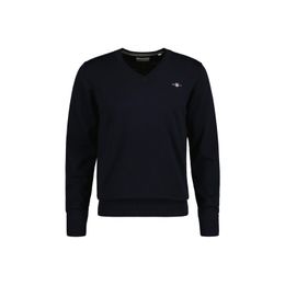 Sweater Gant "Strickpullover CLASSIC COTTON V-NECK", Herren, Gr. 5XL, blau, Obermaterial: 100% Baumwolle CO., Sweatshirts Sweater