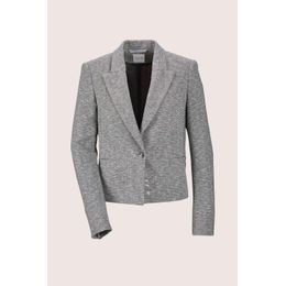 Madeleine Mode Jerseyblazer MADELEINE "Blazer Jersey-Blazer", Damen, Gr. 34, grau (grau, wollwei&szlig;), Obermaterial: 86% Baumwolle CO. 11% Polyamid PA. 3% Elasthan EL., Modern, normal, Blazer Jerseyblazer