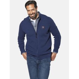 Strickjacke Jan Vanderstorm "Strickjacke BJORNVIK", Herren, Gr. 4XL, blau, Obermaterial: 100% Baumwolle CO., Strickjacken Strickjacke
