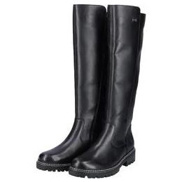 Stiefel Remonte, Damen, Gr. 37, Normalschaft, schwarz, Leder, Schuhe Stiefel, Blockabsatz, Businesschuh, Langschaftstiefel Innenrei&szlig;verschluss
