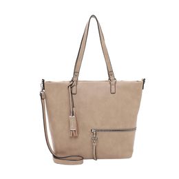 Shopper Tamaris "Shopper TAS Nele", Damen, Gr. B/H/T: 43cm x 32cm x 16cm 0, beige (taupe 900), Polyurethan, Taschen Shopper