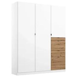 Schrank-Set Rauch "Kleiderschrank Schrank Garderobe W&auml;scheschrank Ankleide ONTARIO", wei&szlig; (alpinwei&szlig;, eiche artisan), B:253cm H:197cm T:104cm, Holzwerkstoff, Kastenm&ouml;bel-Sets, mit 5 Schubladen in unterschiedlichen Gr&ouml;&szlig;en MADE IN GERMANY