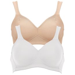 B&uuml;gelloser BH Anita "BH ohne B&uuml;gel Twin", Damen, Gr. 75, Cup D, bunt (wei&szlig; beige), Obermaterial: 70% Polyamid PA. 30% Elasthan EL., BHs B&uuml;gelloser BH