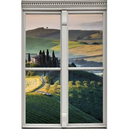 Wandsticker queence "Weingut", gr&uuml;n, B:40cm H:60cm T:0,1cm, Wandtattoos, Wandsticker, Wandsticker, Wandbild, selbstklebend, 3D, Fenster