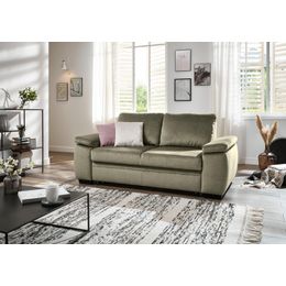 Schlafsofa DIE PLANBAR "MP-PD19021", gr&uuml;n (olive), B:196cm H:90cm T:100cm, 100% Polyester, Sofas, Schlafsofa, mit L&auml;ngsschl&auml;ferfunktion 140x210 cm