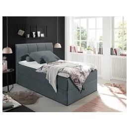 Boxbett ED EXCITING DESIGN "Granada" inkl. Bettkasten und Topper", grau (anthrazit colet 17), B:122cm L:213cm, 100% Polyester, Komplettbetten, erh&auml;ltlich in den Gr&ouml;&szlig;en 120x200cm & 180x200cm