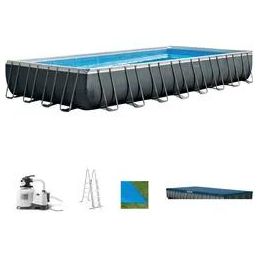 Framepool Intex "Ultra XTR Frame", grau (grau, blau), B:488cm H:132cm L:975cm, Schwimmbecken, BxLxH: 488x975x132 cm