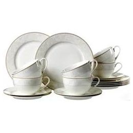 Ritzenhoff & Breker Kaffeeservice RITZENHOFF & BREKER "Geschirr-Set, Service ISABELLA", wei&szlig; (wei&szlig;, beige), 18 Stk., Porzellan, Geschirr-Sets, Kaffeeservice, extravagantes Design, 18 Teile, f&uuml;r 6 Personen