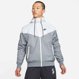 Windbreaker Nike Sportswear "M NK WVN LND WR HD JKT", Herren, Gr. 3XL, smoke grau, w, Obermaterial: 100% Polyester, normal, Jacken Windbreaker, mit Mesh-Futter, leichtes Material, mit Rei&szlig;verschluss