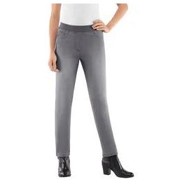 Schlupfjeans Inspirationen, Damen, Gr. 20, Kurzgr&ouml;&szlig;en, grau (grau, denim), 78% Baumwolle, 20% Polyester, 2% Elasthan, unifarben, lang, Jeans Schlupfjeans