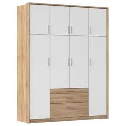 Kleiderschrank Rauch "Schrank Dreht&uuml;renschrank Garderobe Ankleide Schlafzimmer HILDESHEIM", wei&szlig; (eiche sonoma, alpinwei&szlig;), B:185cm H:231cm T:58cm, Holzwerkstoff, Schr&auml;nke, Kleiderschrank, oberste Schublade mit praktischer Facheinteilung MADE IN GERMANY
