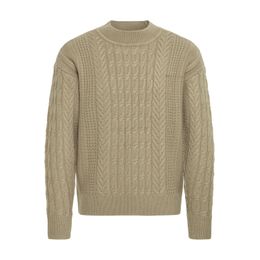 Strickfleece-Pullover Casual Friday "Strickpullover CFMILLOW", Herren, Gr. XL, braun (roasted cashew), Obermaterial: 80% Polyacryl PAN. 20% Wolle WO., Pullover Strickfleece-Pullover