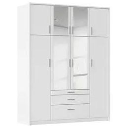 Kleiderschrank Rauch "Schrank Dreht&uuml;renschrank Garderobe Ankleide Schlafzimmer HILDESHEIM", wei&szlig; (alpinwei&szlig;), B:185cm H:231cm T:58cm, Holzwerkstoff, Schr&auml;nke, Kleiderschrank Dreht&uuml;renschrank, oberste Schublade mit praktischer Facheinteilung MADE IN GERMANY