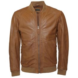 Blouson JCC "Lederblouson 6010092-2", Damen, Gr. S, braun (cognac), Obermaterial: 100% Lammleder LEL. Futter: 100% Baumwolle CO., Jacken Blouson