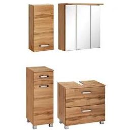 Badm&ouml;bel-Set Welltime "Ravenna", braun (eichefarben), MDF, Melamin, Kastenm&ouml;bel-Sets, Badm&ouml;bel-Set, H&auml;ngeschrank, Unterschrank, Spiegelschrank, Waschbeckenunterschrank