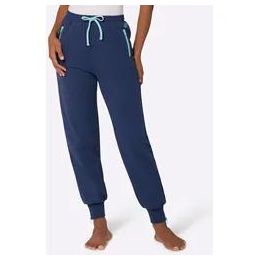 Relaxhose feel good, Damen, Gr. 52/54, Normalgr&ouml;&szlig;en, bunt (jeansblau, mint), 60% Baumwolle, 40% Polyester, unifarben, Hosen Relaxhose