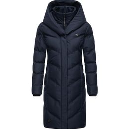 Steppmantel Ragwear "Wintermantel Natalka Melange", Damen, Gr. M, blau (navy24), Obermaterial: 100% Polyester PES. Obermaterial: Futter: 100% Polyester PES. 100% Polyester PES., M&auml;ntel Steppmantel