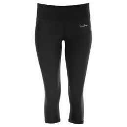 Leggings WINSHAPE "AEL202", Damen, Gr. XS, Normalgr&ouml;&szlig;en, schwarz, 80% Polyester, 20% Elasthan, Hosen Leggings, Capri-Leggings mit Anti-Rutsch-Effekt