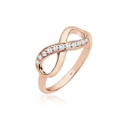 Silberring Elli "Ring Infinity Zirkonia Eye Catcher 925 Sterling Silber" Gr. 54, rosa (rosegold), Fingerringe, Damen, 54, Silber 925 (Sterlingsilber), Silberring