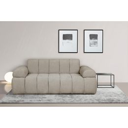 2-Sitzer Home Affaire "LYOTH Design-Sofa, moderne Steppung, Breite 180 cm", taupe, B:180cm H:71cm T:93cm, 100% Polyester, Sofas, 2-Sitzer, mit Wellenunterfederung, gem&uuml;tlich und modern, komfortables Sitzgef&uuml;hl