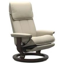 Relaxsessel stressless "Admiral", beige (cream batick), B:78cm H:101cm T:73cm, Leder BATICK: BATICK ist ein leicht korrigiertes, durchgef&auml;rbtes und genarbtes M&ouml;belleder, bei dem die meisten Unebenheiten und Spuren in der Regel entfernt wurden., Sessel, Relaxsessel, verstellbar, optional 2-motorisch, Gr&ouml;&szlig;e M & L, Gestell Braun