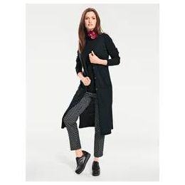 Longstrickjacke Heine, Damen, Gr. 40, schwarz, 100% Baumwolle, unifarben, Strickjacken Longstrickjacke