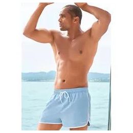 Badeshorts Chiemsee, Herren, Gr. L (52), N-Gr, blau, Polyester, unifarben mit Farbeinsatz, Badehosen Badeshorts, mit Kontrastpiping