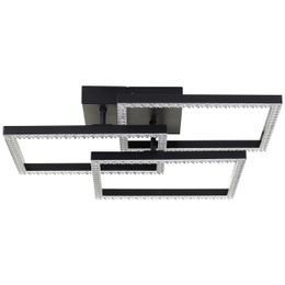 Brilliant LED Deckenleuchte "Ranni", schwarz, H: 10cm, 1 Stk., Leuchten, 47 x 47, 3900 lm, 4000 K, Kristalloptik, schwenkbar, schwarz, LED Deckenleuchte