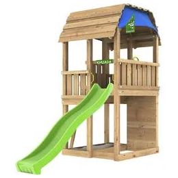 Spielturm Jungle Gym "Jungle Barn", bunt (natur, gr&uuml;n, rot), Spielt&uuml;rme, KinderB:423cm H:320cm T:497cm, Holzwerkstoff, BxTxH: 423x497x320 cm, B:423cm H:320cm T:497cm