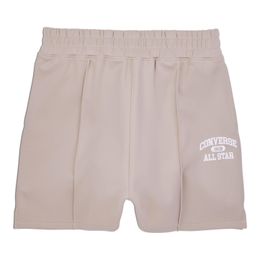 Shorts Converse, Damen, Gr. XXL (44), N-Gr, beige (papyrus), Sweatware, Obermaterial: 78% Baumwolle, 22% Polyester, unifarben, Hosen Shorts