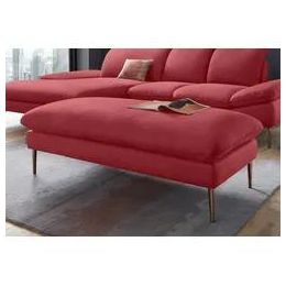 Hocker W.Schillig "enjoy&MORE", rot (ruby rot z59), B:151cm H:45cm T:71cm, Chenille-Flachgewebe R66 (85% Polyester, 15% Nylon);Longlife Xtra-Leder Z59: Glattleder mit modischer Pr&auml;gung. Hautst&auml;rke 0, 9 - 1, 1 mm;Stoff S37 (100% Polyester), Hocker, Hocker, F&uuml;&szlig;e bronze pulverbeschichtet, Breite 151 cm