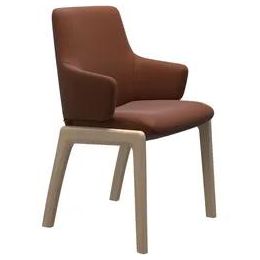 Polsterstuhl stressless "Laurel", braun (copper paloma, eiche gekalkt), B:58cm H:92cm T:59cm, Leder PALOMA: PALOMA ist ein durchgef&auml;rbtes Semianilin-M&ouml;belleder mit nat&uuml;rlicher Narbung., St&uuml;hle, Polsterstuhl, Low Back mit Armlehne, Gr&ouml;&szlig;e L, abgerundete Beine in Eiche gekalkt