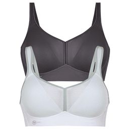 Sport-BH Anita "Sport BH mit Schale air control DeltaPad", Damen, Gr. 85, Cup C, bunt (wei&szlig; anthrazit), Stoff, Obermaterial: 49% Polyamid PA. 39% Polyester PES. 12% Elasthan EL., BHs Sport-BH