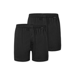 Boxershorts Schiesser "Boxershort 2er Pack", Herren, Gr. XL, schwarz, Obermaterial: 100% Baumwolle CO., Unterhosen Boxershorts