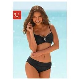 B&uuml;gel-Bikini Lascana, Damen, Gr. 42, Cup C, schwarz, Polyamid, unifarben, Bikini-Sets B&uuml;gel-Bikini, mit Pailletten-Verzierung