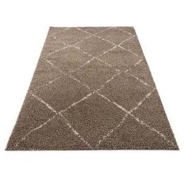 Hochflor-Teppich OCI DIE TEPPICHMARKE "Stockholm" Gr. 3, braun, B:120cm H:30mm L:170cm, Kunstfaser, Teppiche, Langflor, Shaggy, Wohnzimmer