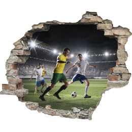 Wandtattoo queence "Fu&szlig;ball", bunt, B:60cm H:50cm T:0,1cm, Wandtattoos, Wandtattoo, Wandsticker, Wandbild, selbstklebend, 3D, Wanddurchbruch