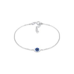 Armkette Elli "Armband Evil Eye Auge Symbol Emaille 925er Silber" Gr. 160, silber, Armb&auml;nder, Damen, Silber 925 (Sterlingsilber), Armkette