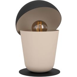 Eglo Tischleuchte "BATABANO", beige (sand, schwarz), &Oslash; 18cm H: 27,5cm, 1 Stk., Leuchten, Tischleuchte in sand und schwarz aus Stahl - exkl. E27 - 40W, Tischleuchte