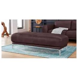 Hocker W.Schillig "montanaa", braun (mocca z69), B:141cm H:42cm T:61cm, Hocker, Hocker, mit Metallf&uuml;&szlig;en in Chrom gl&auml;nzend, Breite 141 cm