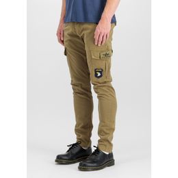 Cargohose Alpha Industries "Petrol Patch Pant", Damen, Gr. 31, Normalgr&ouml;&szlig;en, gr&uuml;n (olive), Obermaterial: 98% Baumwolle, 2% Elastan; Futter: 100% Baumwolle, Hosen Cargohose