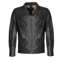 Bikerjacke JCC "Lederjacke 31020345", Herren, Gr. 58, schwarz, Obermaterial: 100% Lammnappaleder LANA. Futter: 100% Polyester PES., Jacken Bikerjacke