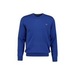 Sweater Gant "Strickpullover CLASSIC COTTON C-NECK", Herren, Gr. XL, blau (blau (rich blau)), Obermaterial: 100% Baumwolle CO., Sweatshirts Sweater